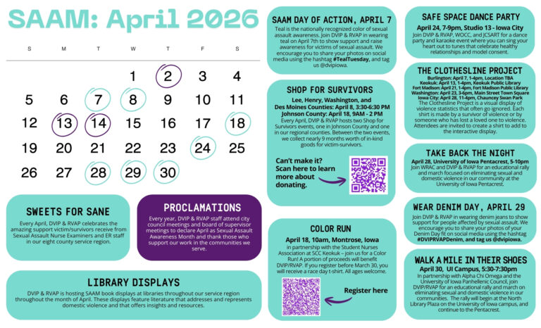 Sexual Assault Awareness Month 2026 – DVIP & RVAP of Iowa
